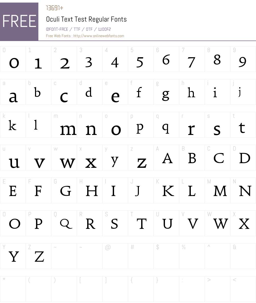 Oculi Text Test Regular 1.001 Fonts Free Download - OnlineWebFonts.COM