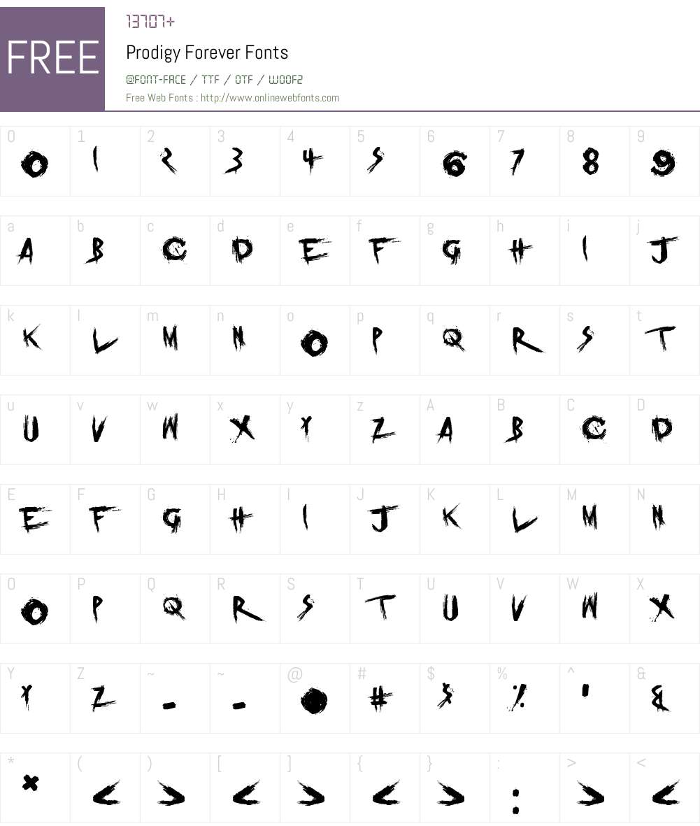 Prodigy Forever 1.00;March 4, 2019;FontCreator 11.5.0.2430 64-bit Fonts ...