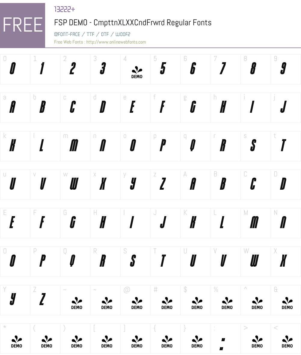FSP DEMO - CmpttnXLXXCndFrwrd 1.000 Fonts Free Download ...