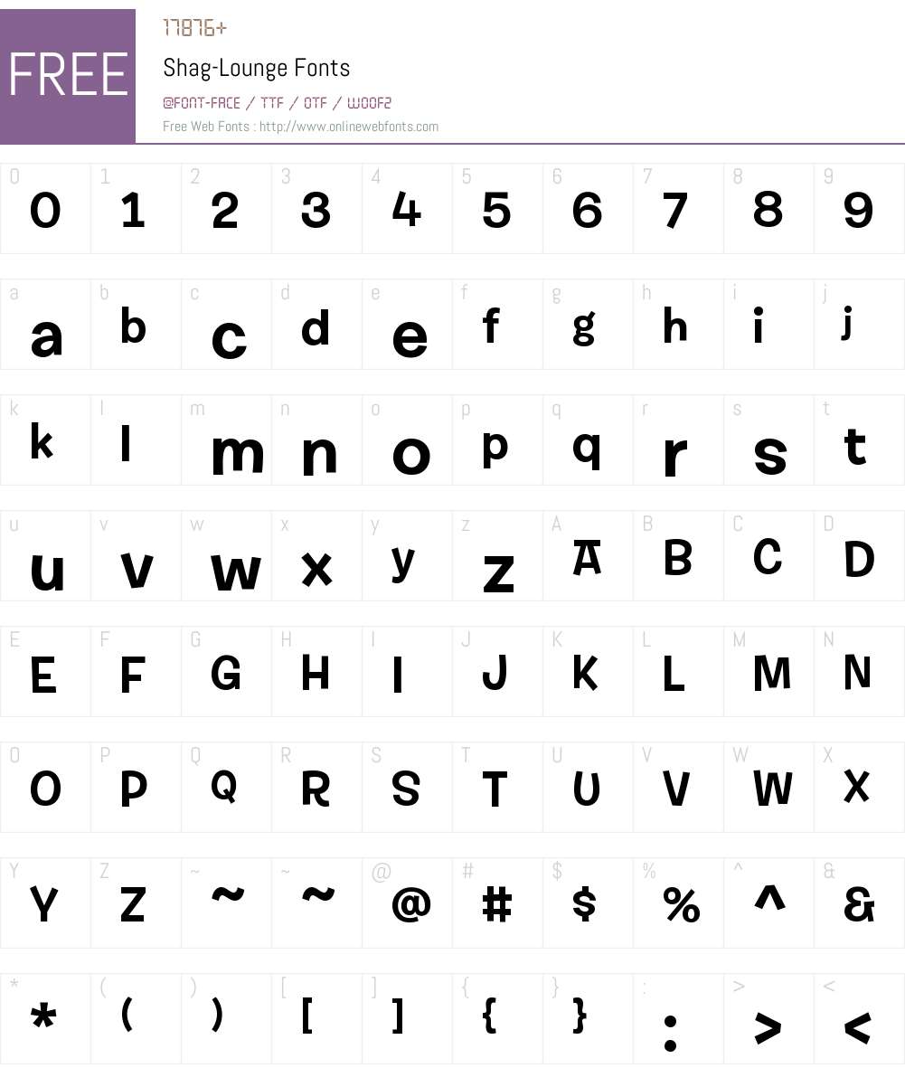 Shag-Lounge OTF 1.000;PS 001.000;Core 1.0.29 Fonts Free Download ...