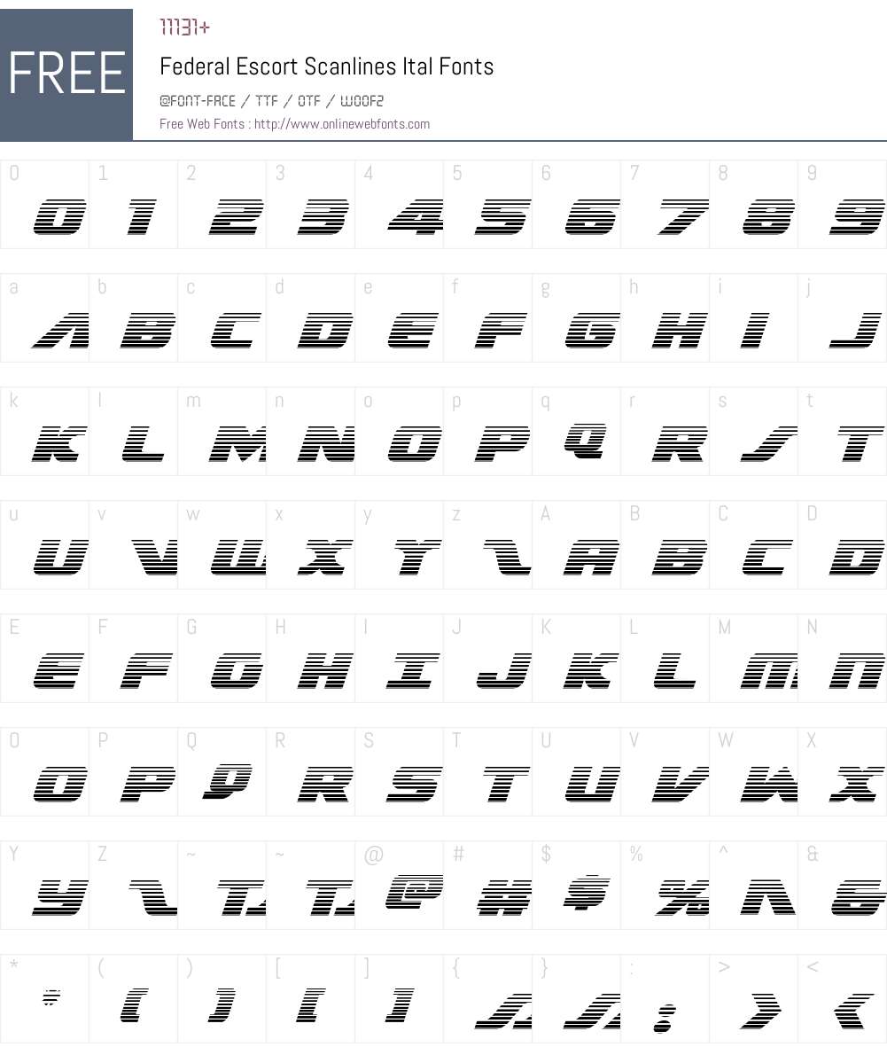 Federal Escort Scanlines Ital 1.0; 2013 Fonts Free Download ...