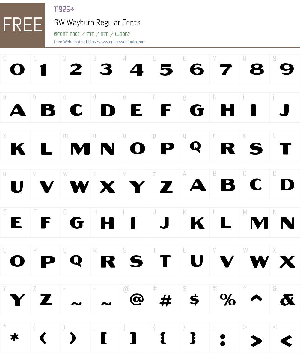 GW Wayburn 1.000;Glyphs 3.2.3 (3260) Fonts Free Download ...