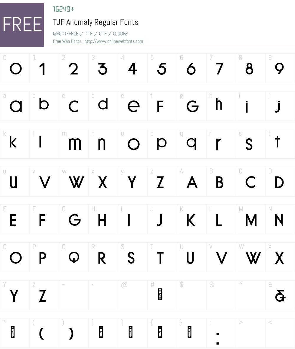 TJF Anomaly 1.000 Fonts Free Download - OnlineWebFonts.COM