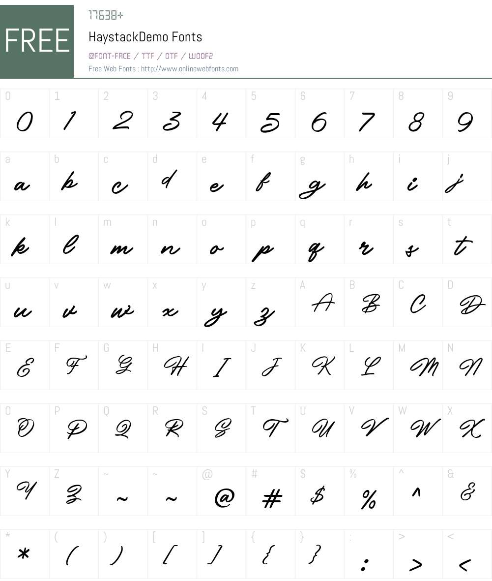 HaystackDemo 1.000 Fonts Free Download - OnlineWebFonts.COM