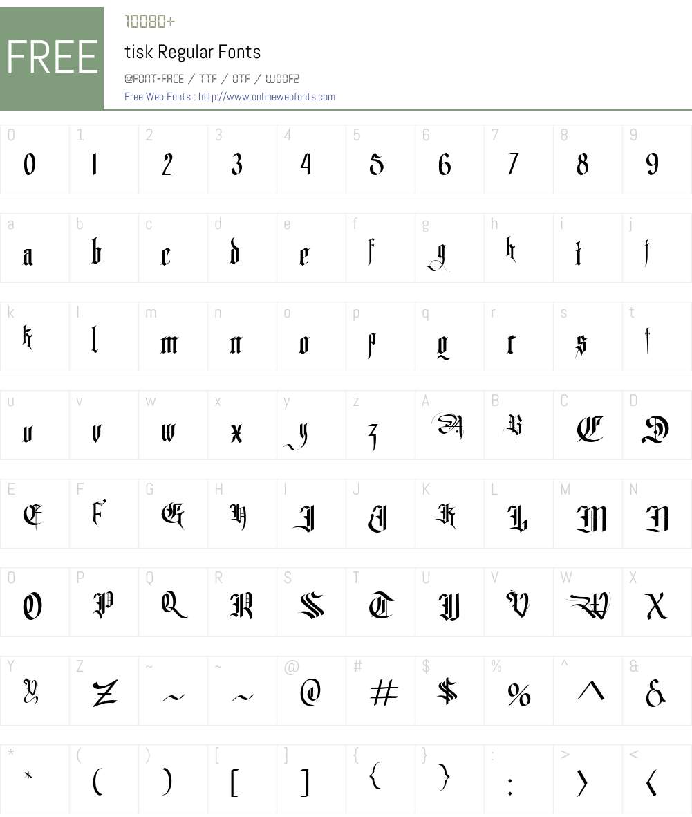 tisk Regular 1.000 Fonts Free Download - OnlineWebFonts.COM