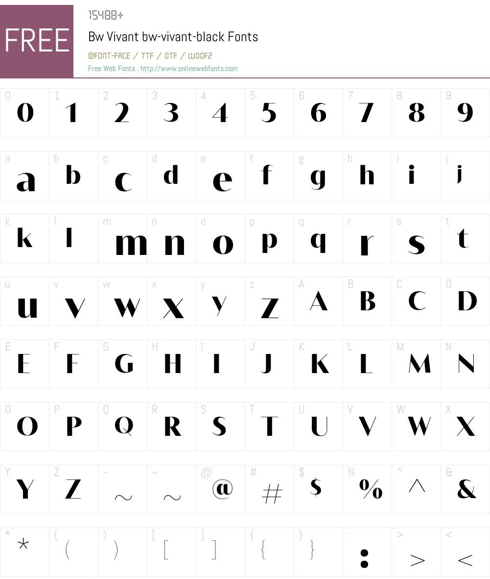 Bw Vivant bw-vivant-black 1.000 Fonts Free Download - OnlineWebFonts.COM