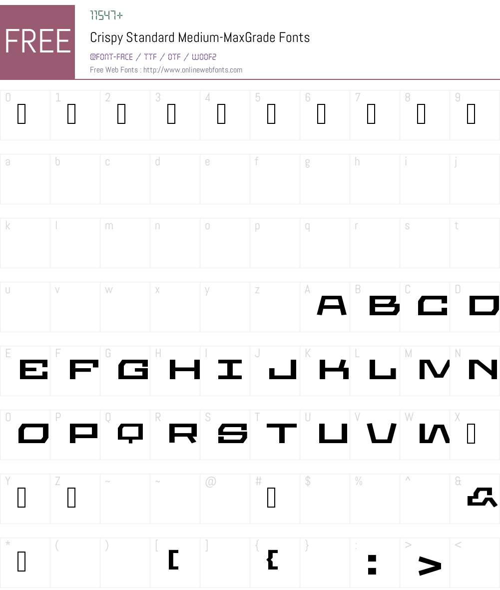 Crispy Standard Medium-MaxGrade 1.000 Fonts Free Download ...