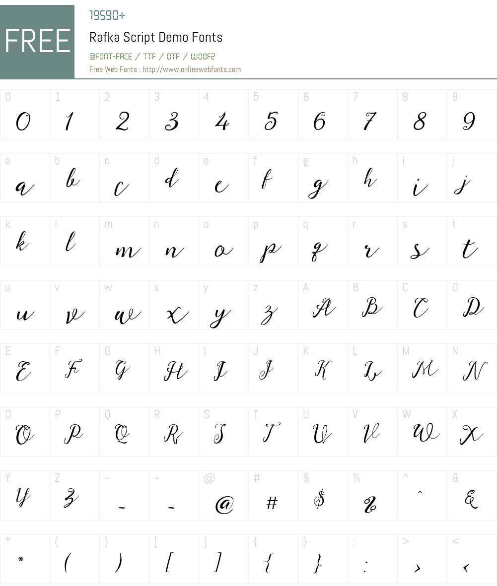 Rafka Script Demo 1.000 Fonts Free Download - OnlineWebFonts.COM