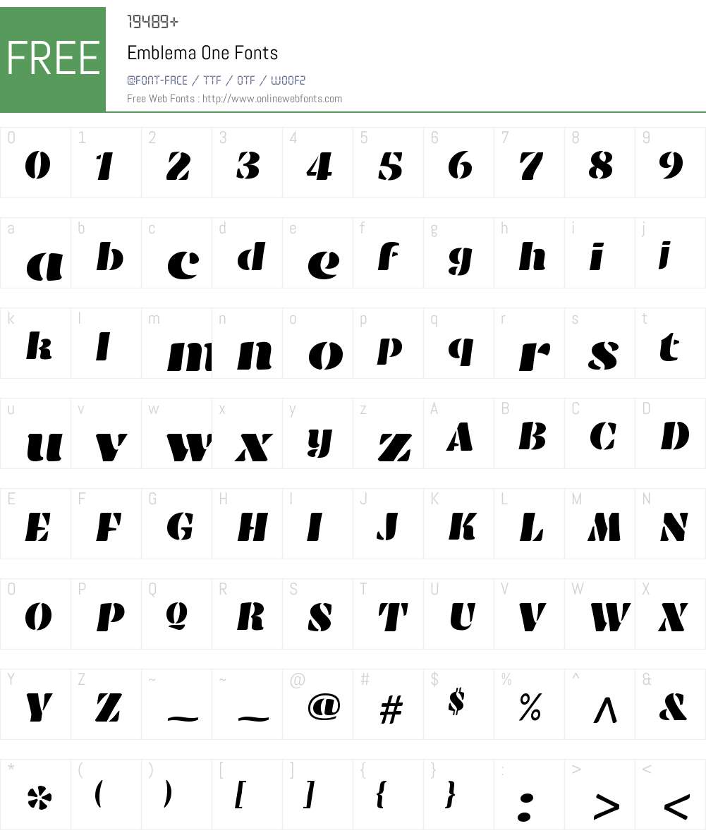 Emblema One 1.003 Fonts Free Download - OnlineWebFonts.COM