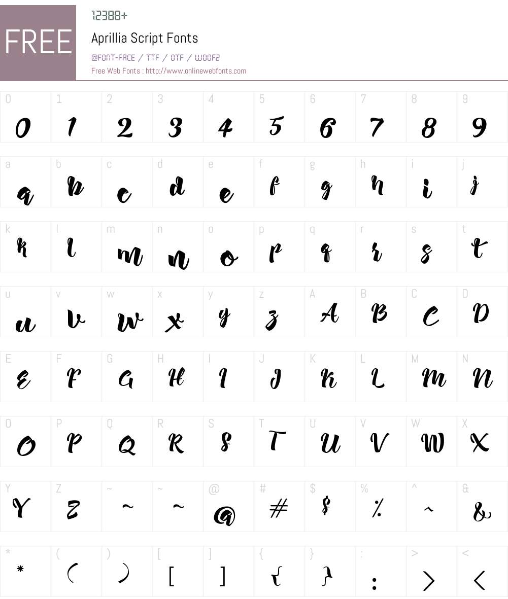 Aprillia Script 1.006 Fonts Free Download - OnlineWebFonts.COM