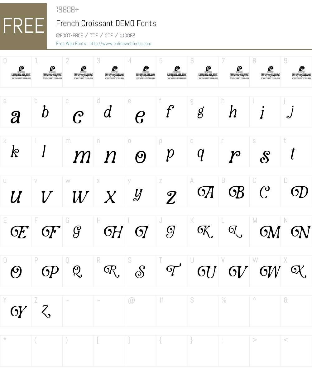 French Croissant DEMO 1.000 Fonts Free Download - OnlineWebFonts.COM