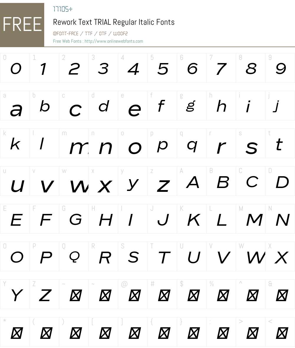 Rework Text TRIAL 1.000;hotconv 1.0.109;makeotfexe 2.5.65596 Fonts Free ...