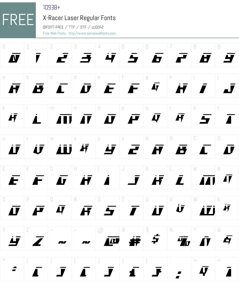 X-Racer Laser Regular 001.000 Fonts Free Download - OnlineWebFonts.COM