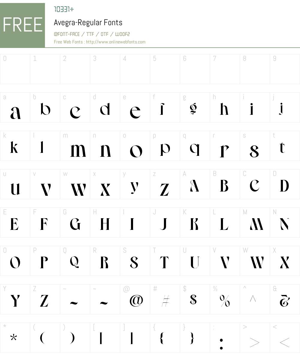 Avegra-Regular 1.000 Fonts Free Download - OnlineWebFonts.COM