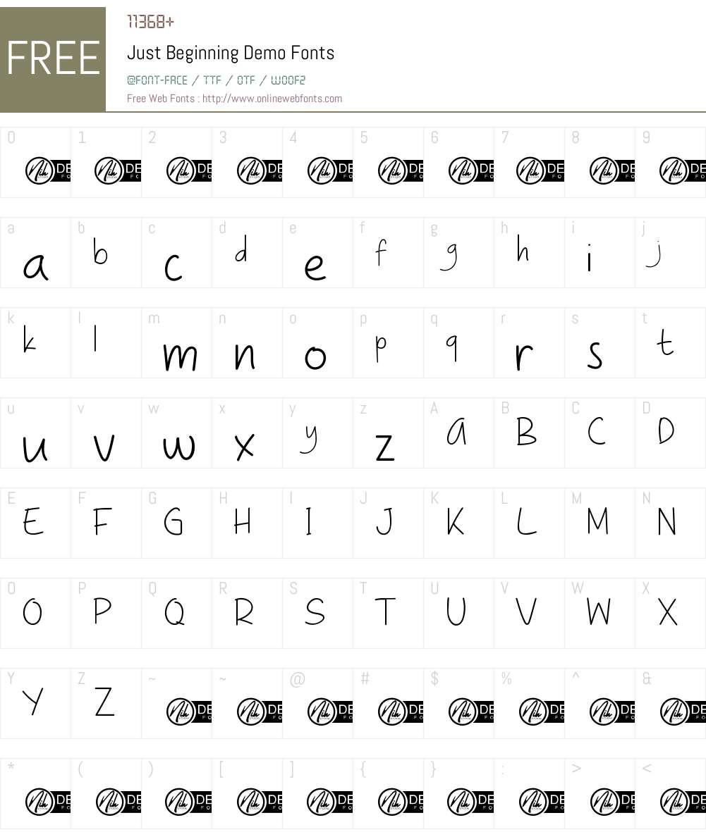 Just Beginning Demo 1.001;Fontself Maker 3.5.7 Fonts Free Download - OnlineWebFonts.COM