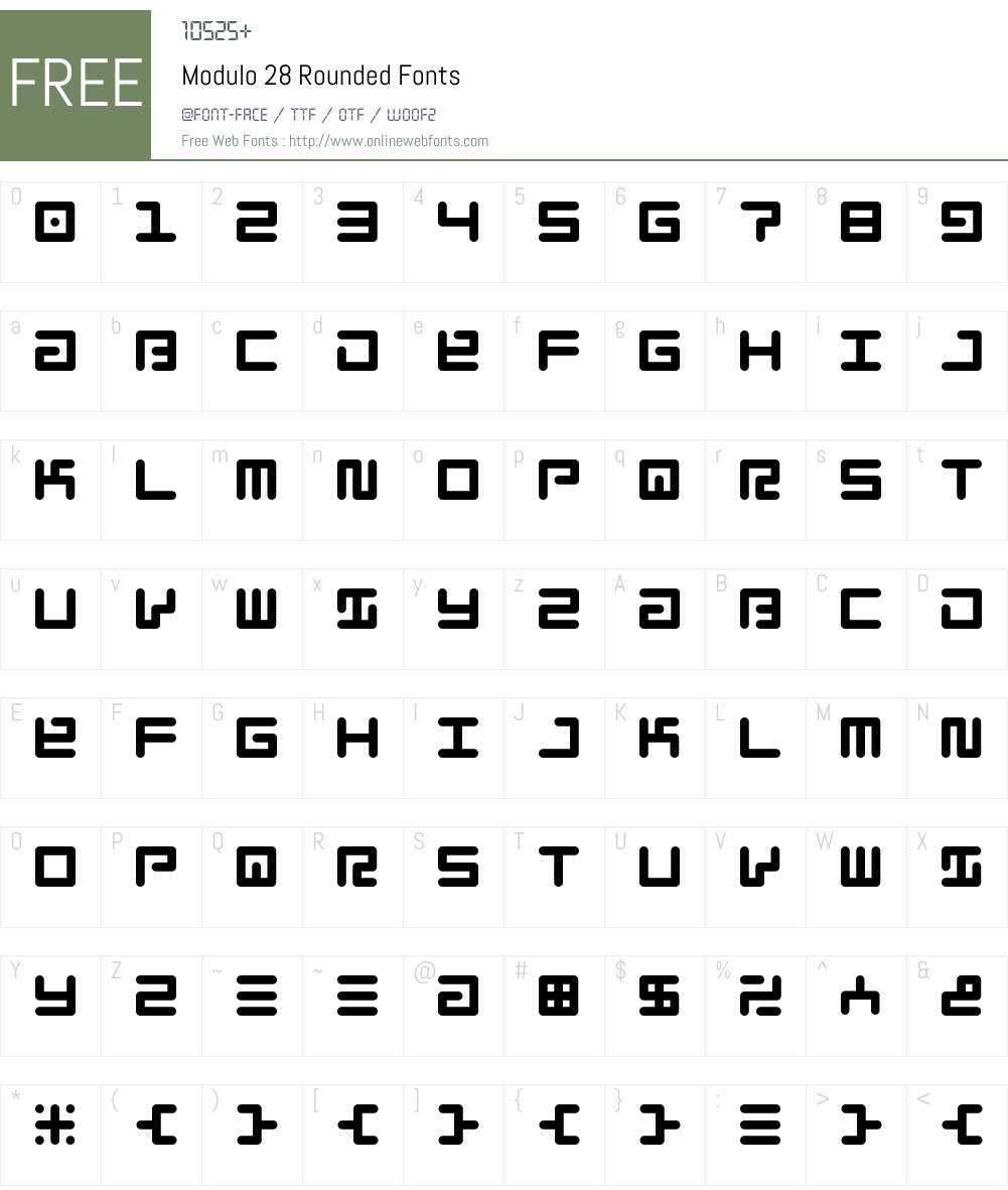 Modulo 28 Rounded 1.000;PS 001.000;hotconv 1.0.70;makeotf.lib2.5.58329 ...