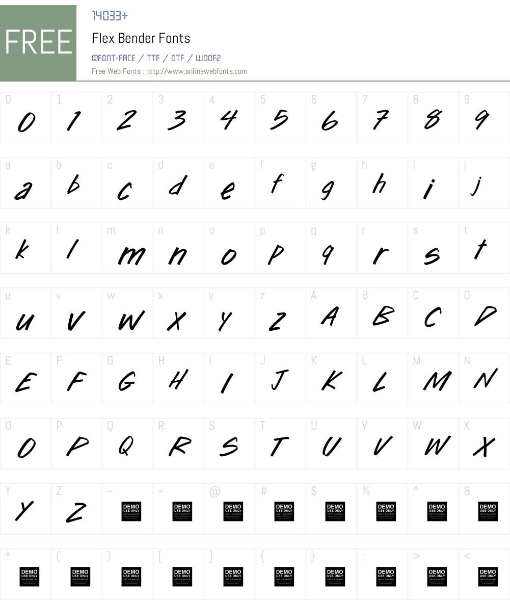 Flex Bender - Demo 1.000 Fonts Free Download - OnlineWebFonts.COM