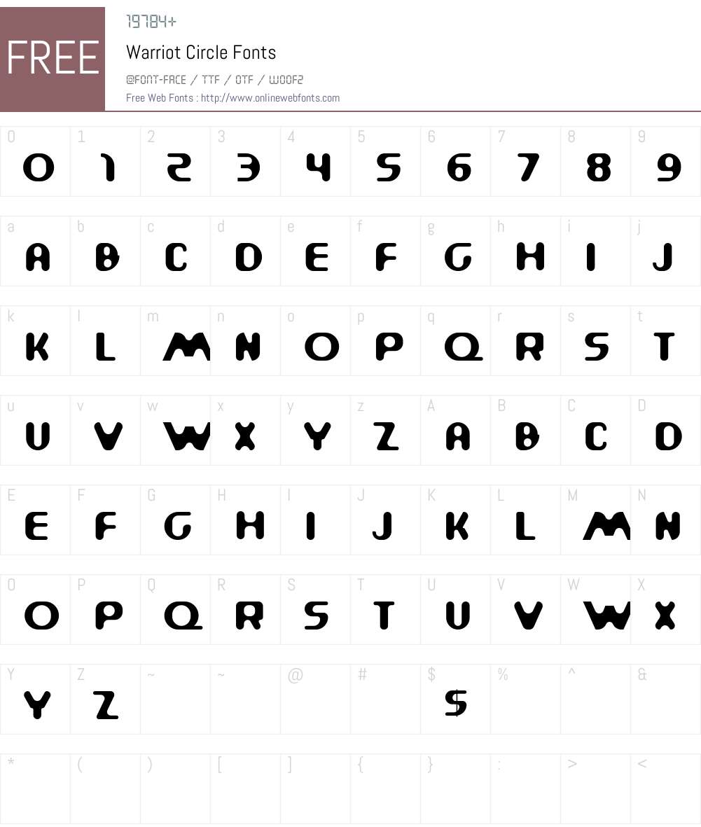 Warriot Circle 1.000;October 29, 2024;FontCreator 14.0.0.2901 64-bit ...