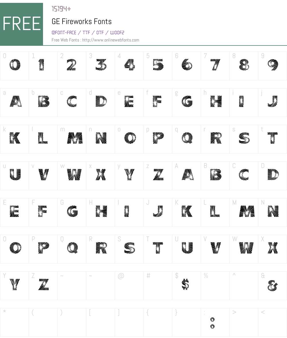 GE Fireworks 1.0 Fonts Free Download - OnlineWebFonts.COM