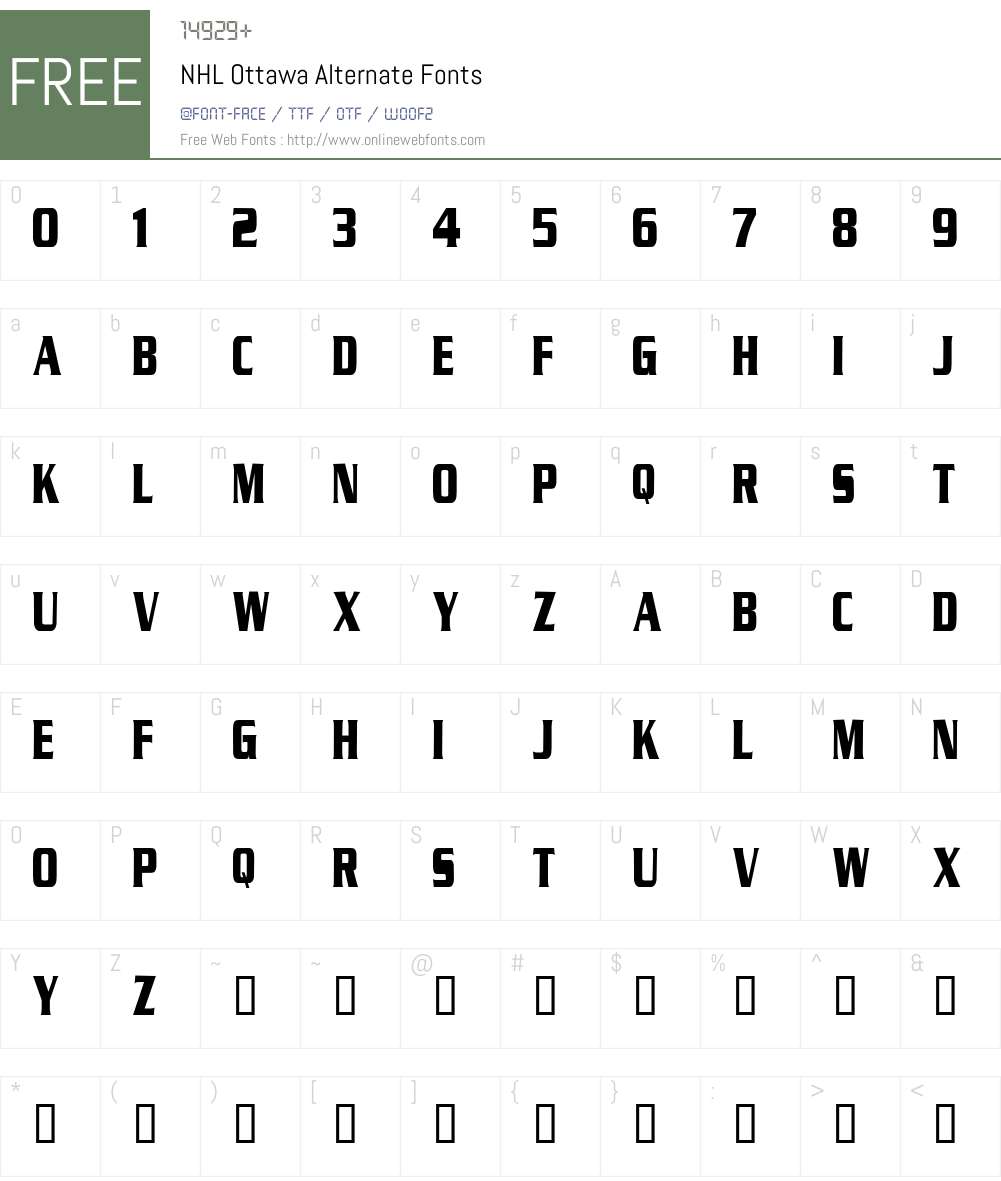 NHL Ottawa Alternate Macromedia Fontographer 4.1 9/23/05 Fonts Free ...