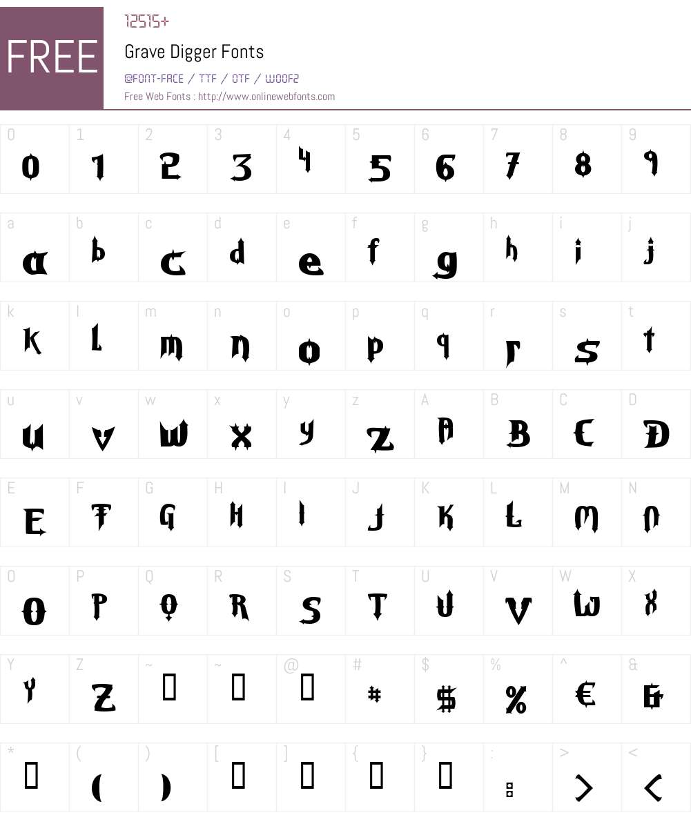 Grave Digger Fontmaker 1.2 (03.05.99) Fonts Free Download ...
