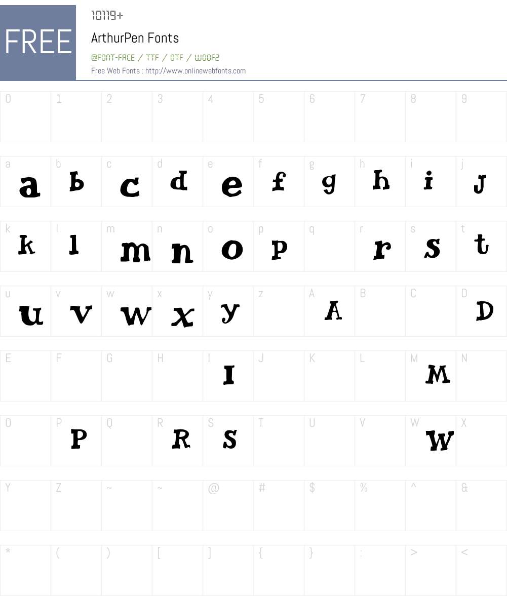 ArthurPen 001.000 Fonts Free Download - OnlineWebFonts.COM