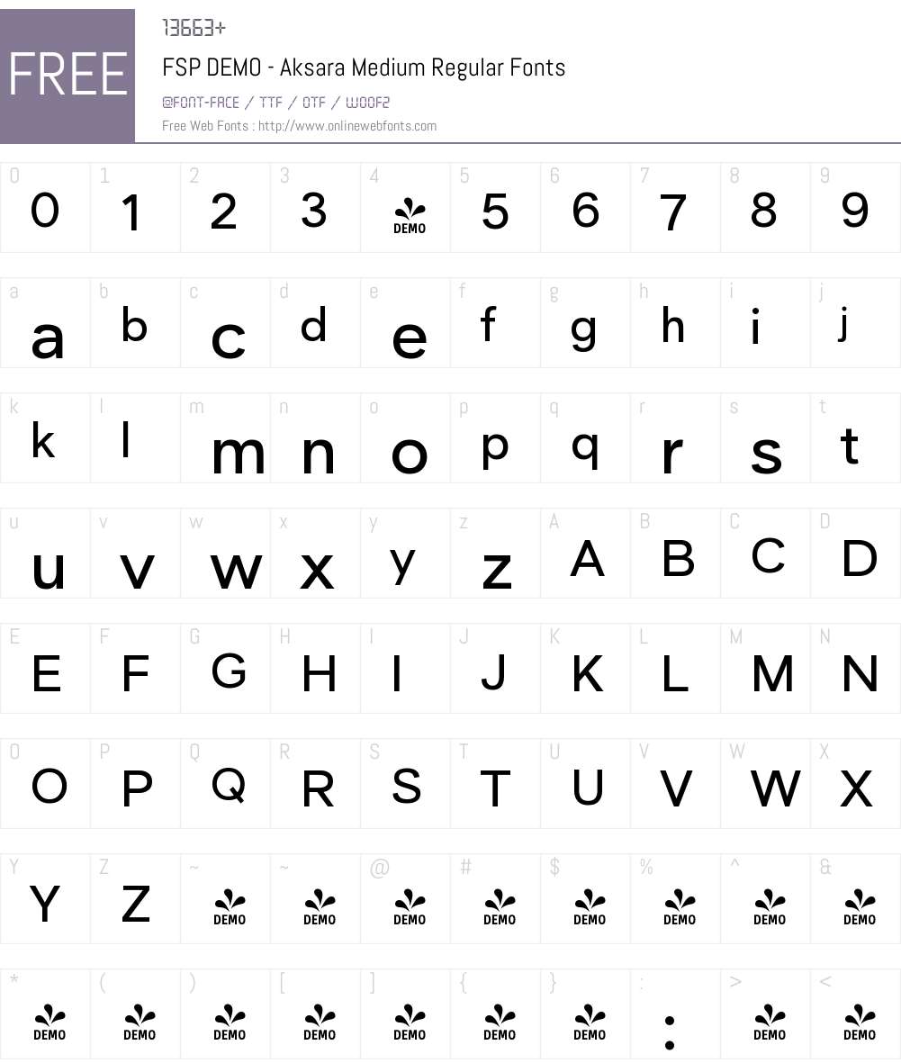 FSP DEMO - Aksara Medium 1.000 Fonts Free Download - OnlineWebFonts.COM