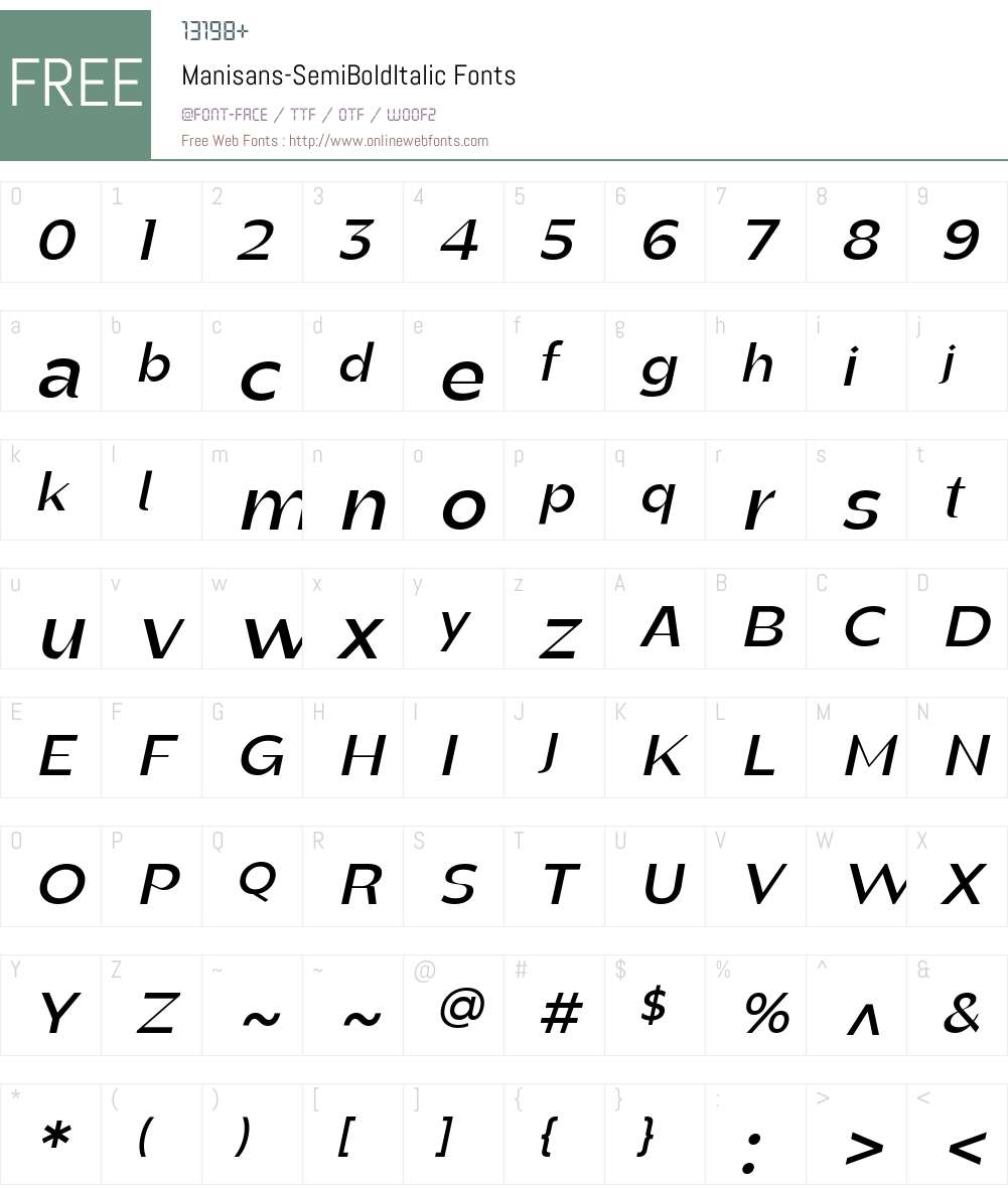 Manisans SemBd Ita 7.200 Fonts Free Download - OnlineWebFonts.COM