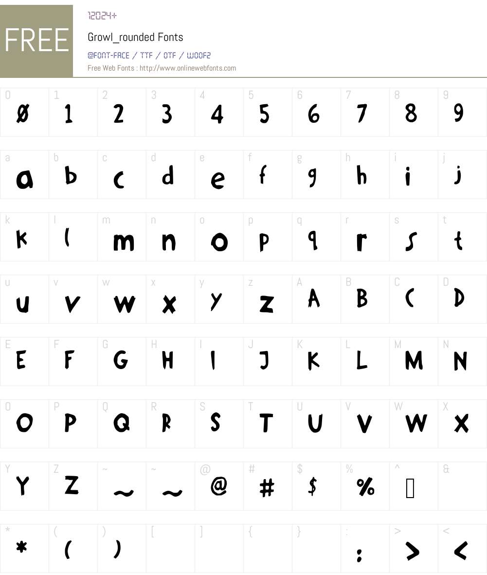 Growl_rounded 001.000 Fonts Free Download - OnlineWebFonts.COM