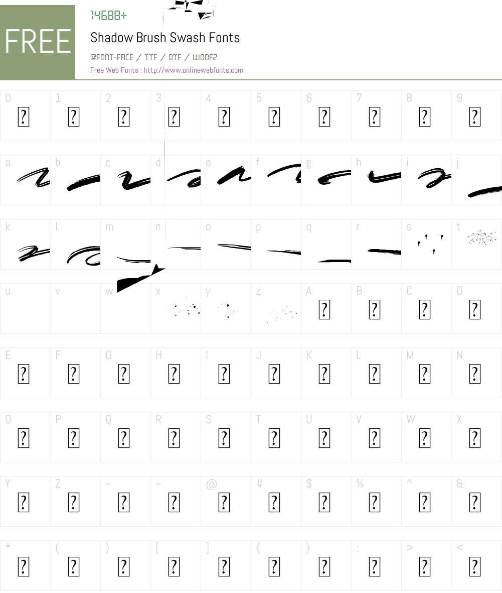 Shadow Brush Swash 1.00;August 12, 2019;FontCreator 11.5.0.2430 64-bit ...