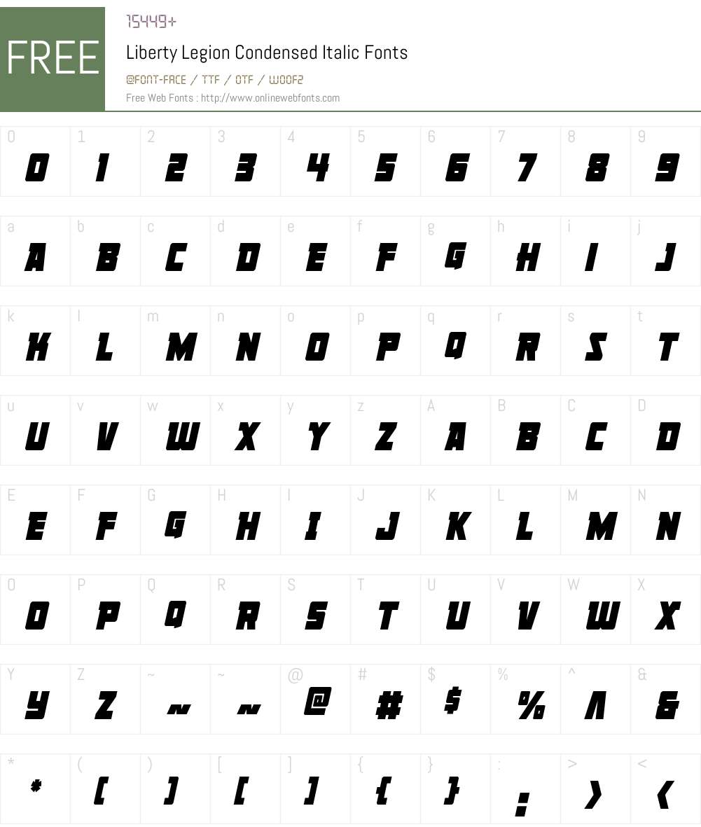 Liberty Legion Condensed Italic 1.0; 2015 Fonts Free Download ...