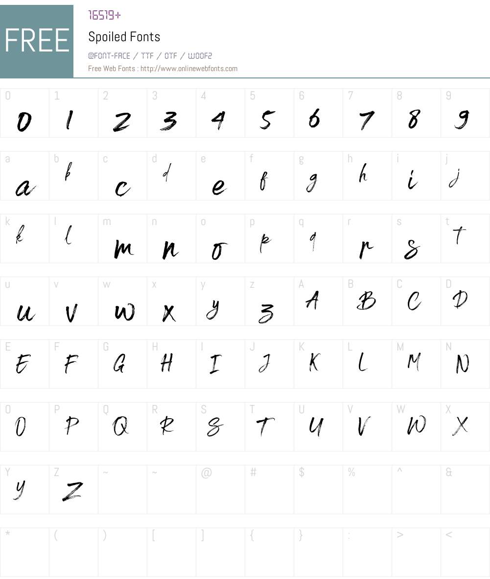 Spoiled 1.000 Fonts Free Download - OnlineWebFonts.COM