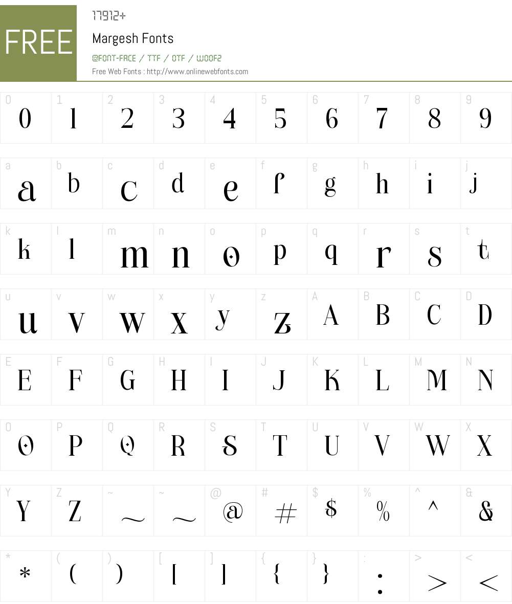 Margesh 1.00;November 9, 2023;FontCreator 13.0.0.2683 64-bit Fonts Free ...