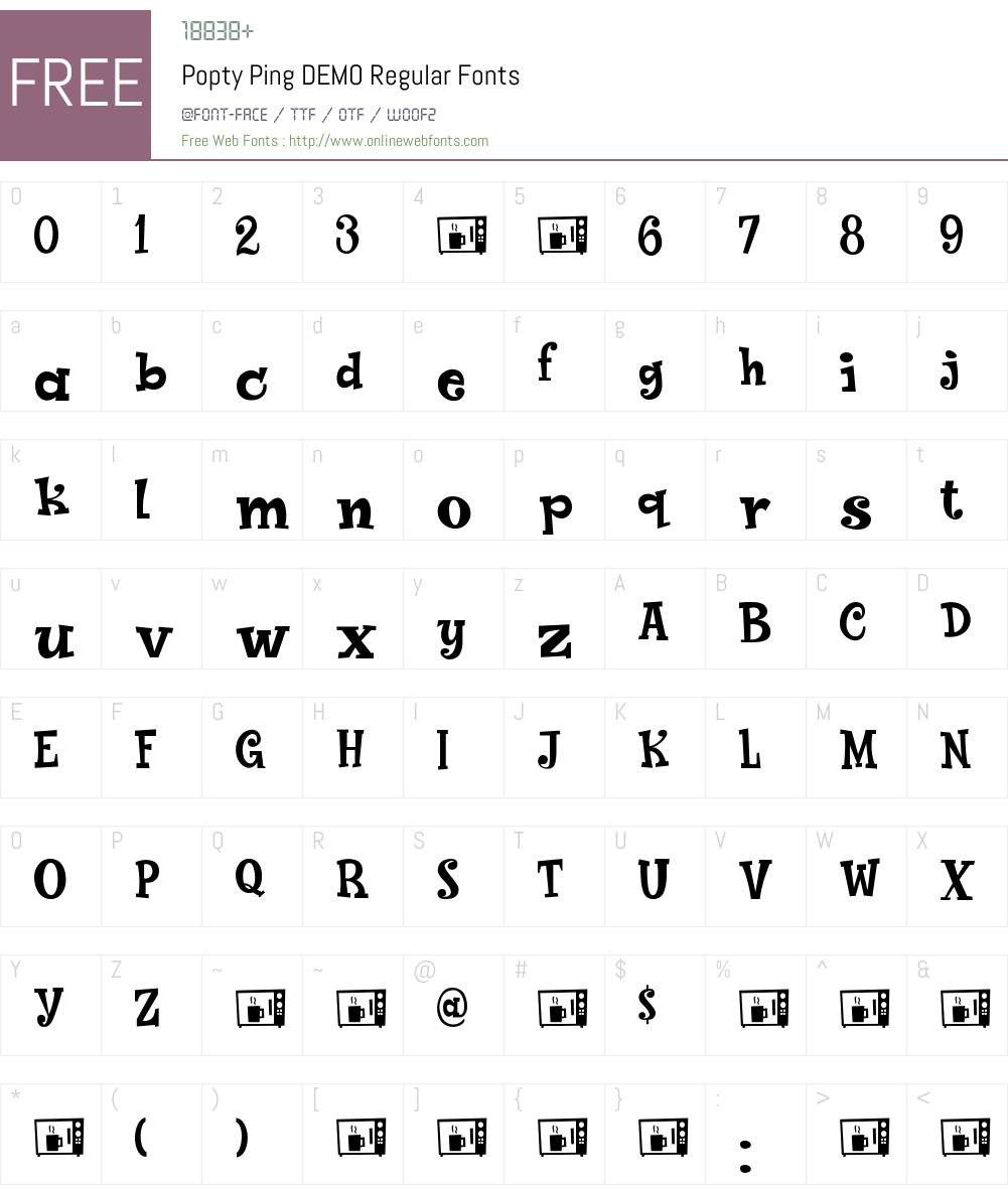 Popty Ping DEMO 1.000 Fonts Free Download - OnlineWebFonts.COM
