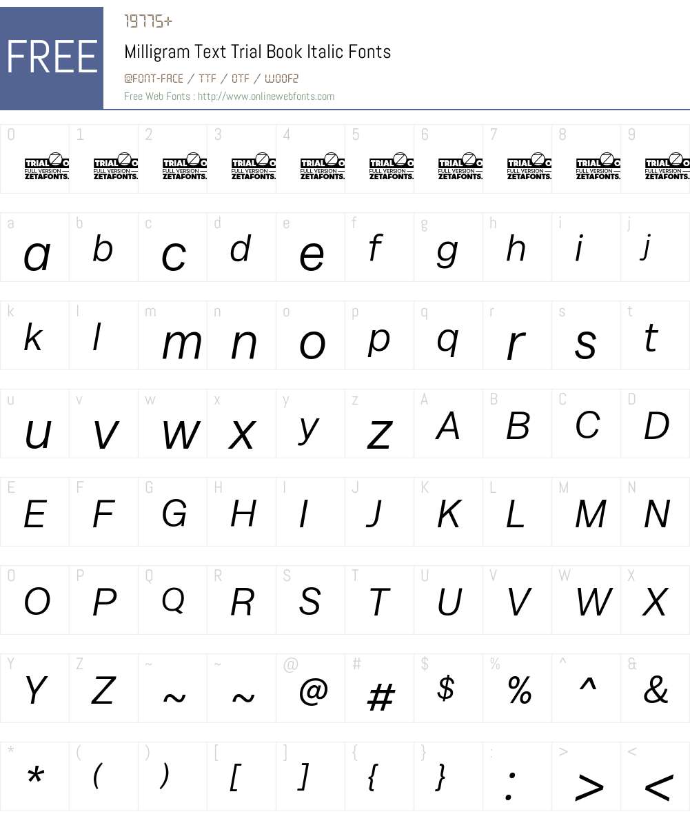 Milligram Text Trial Book 1.000 Fonts Free Download - OnlineWebFonts.COM