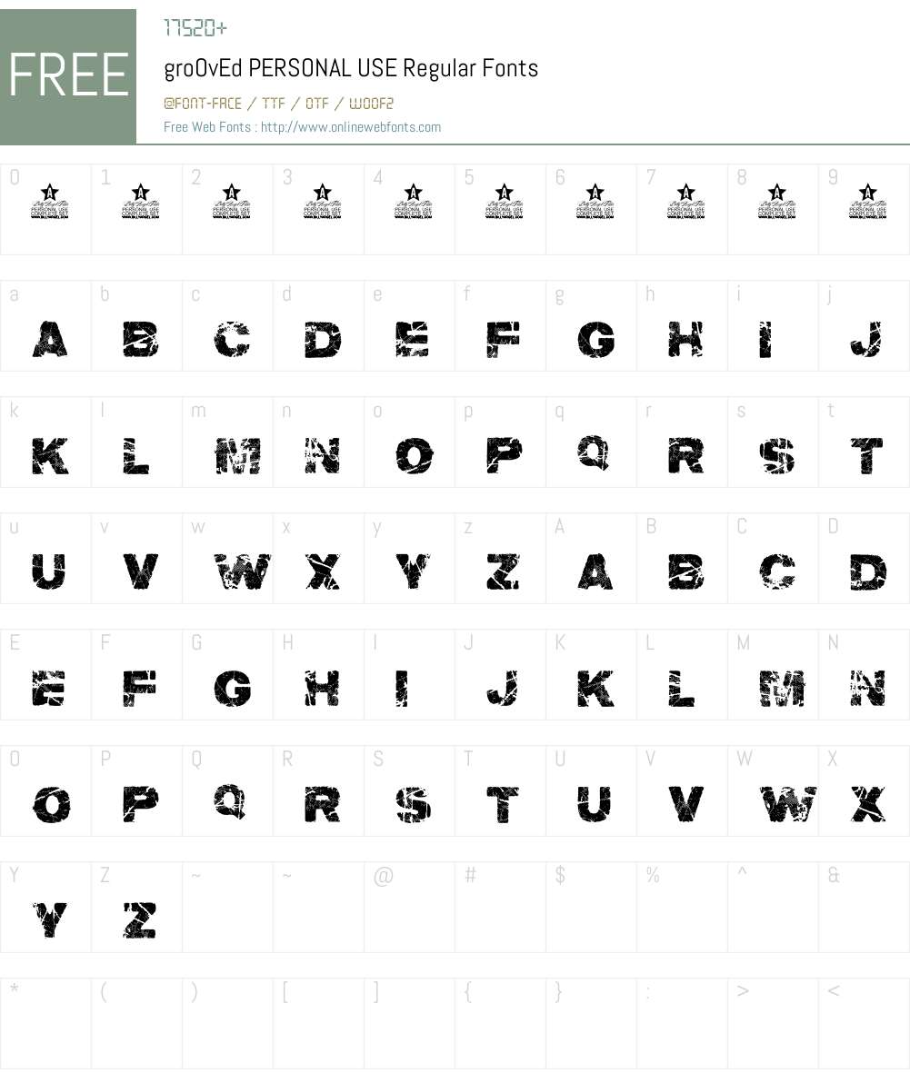 groOvEd PERSONAL USE Regular 1.000 Fonts Free Download - OnlineWebFonts.COM