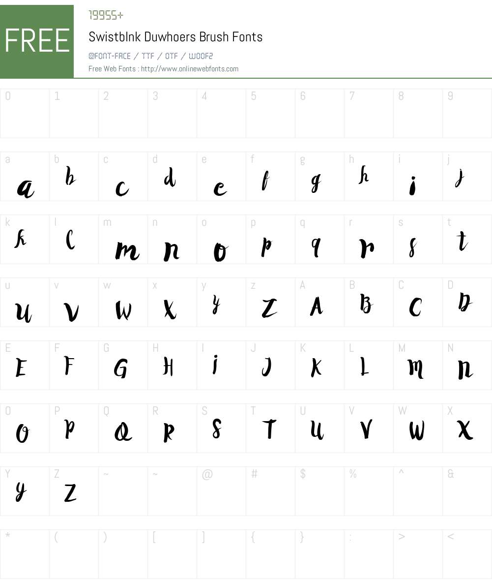 Swistblnk Duwhoers Brush Fonts Free Download - OnlineWebFonts.COM
