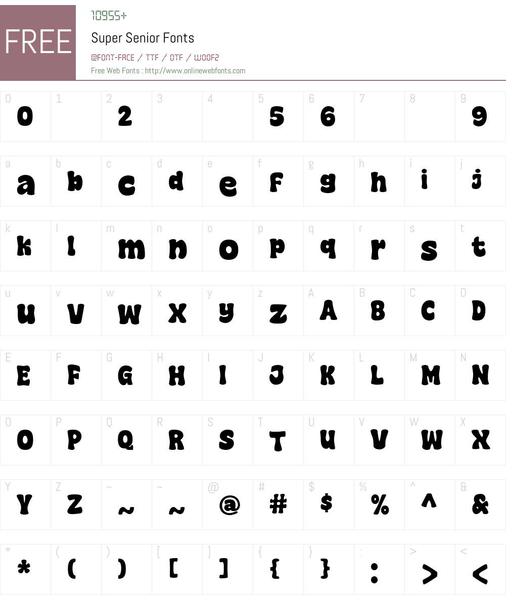 Super Senior 1.000 Fonts Free Download - OnlineWebFonts.COM