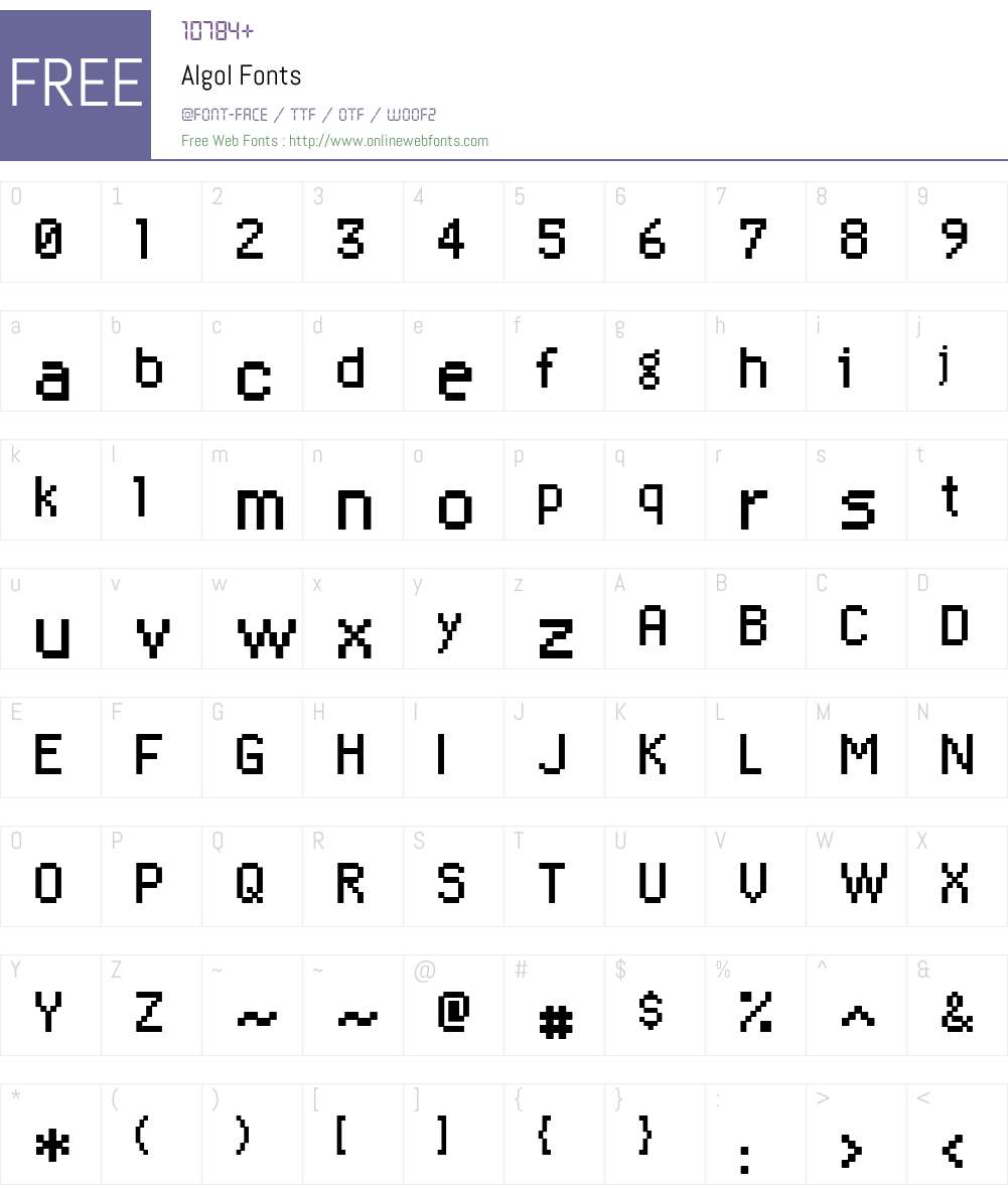 Algol 1.000 2005 initial release Fonts Free Download - OnlineWebFonts.COM