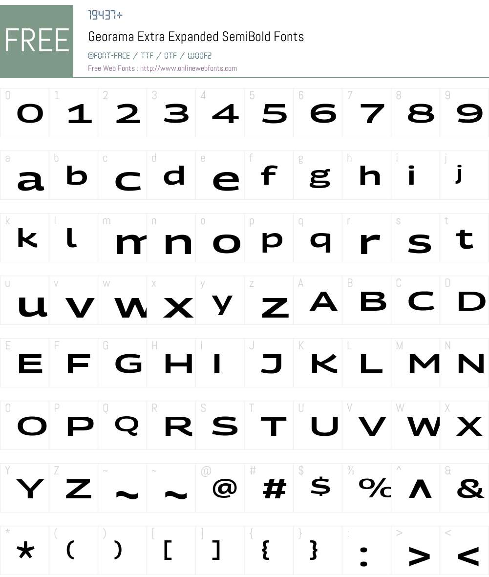 Georama Extra Expanded SemiBold 1.000 Fonts Free Download - OnlineWebFonts.COM