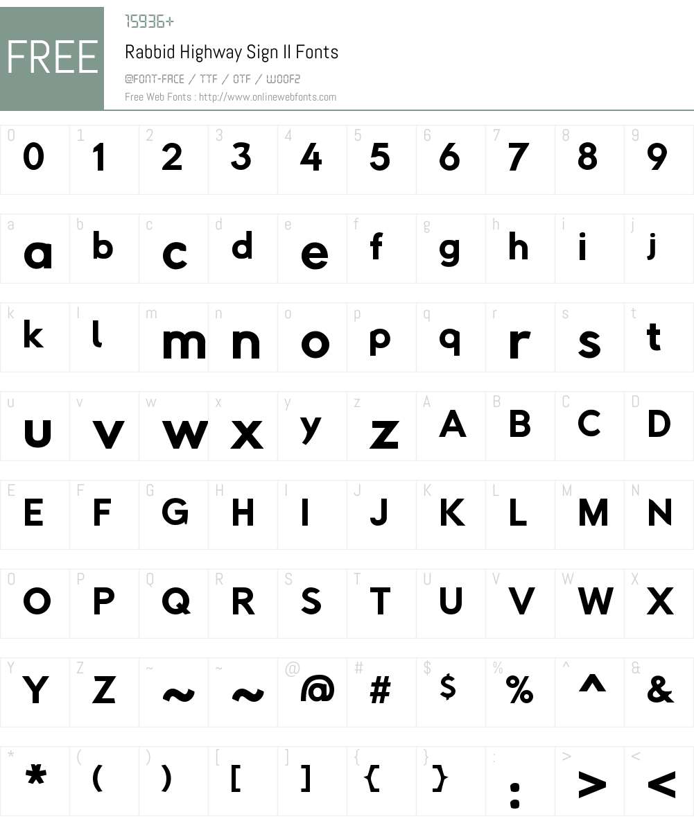 Rabbid Highway Sign II 0.227 Fonts Free Download - OnlineWebFonts.COM