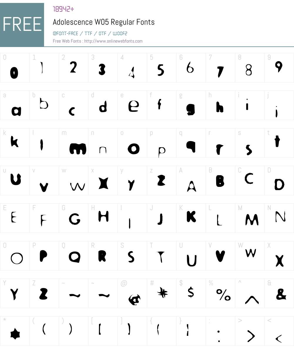 Adolescence W05 Regular 1.00 Fonts Free Download - OnlineWebFonts.COM