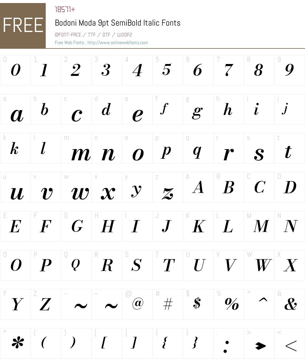 Bodoni Moda 9pt SemiBold 2.004 Fonts Free Download - OnlineWebFonts.COM
