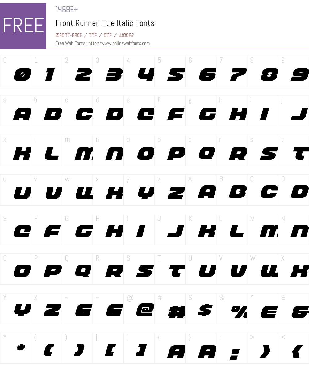 Front Runner Title Italic 1.0; 2019 Fonts Free Download ...