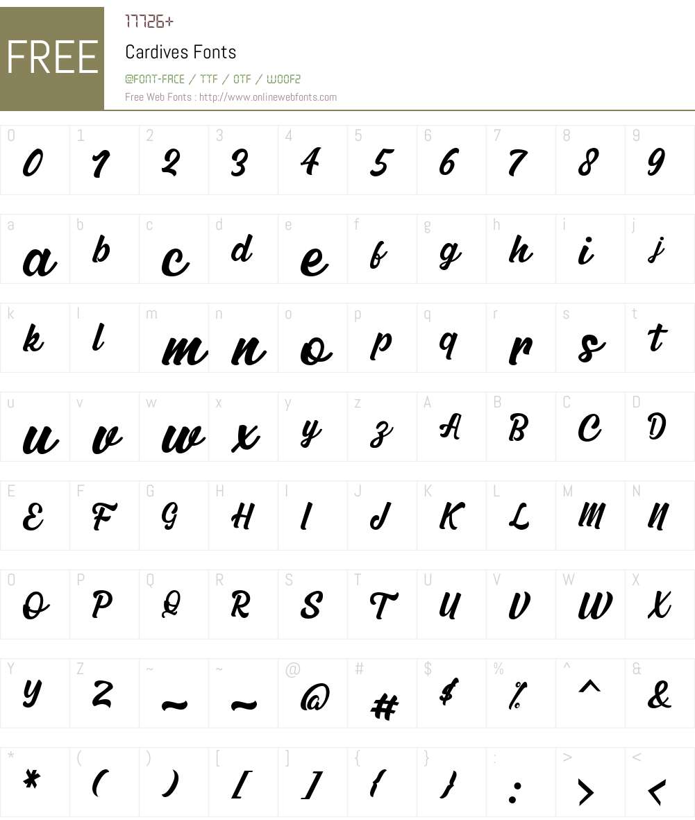 Cardives 1.000 Fonts Free Download - OnlineWebFonts.COM