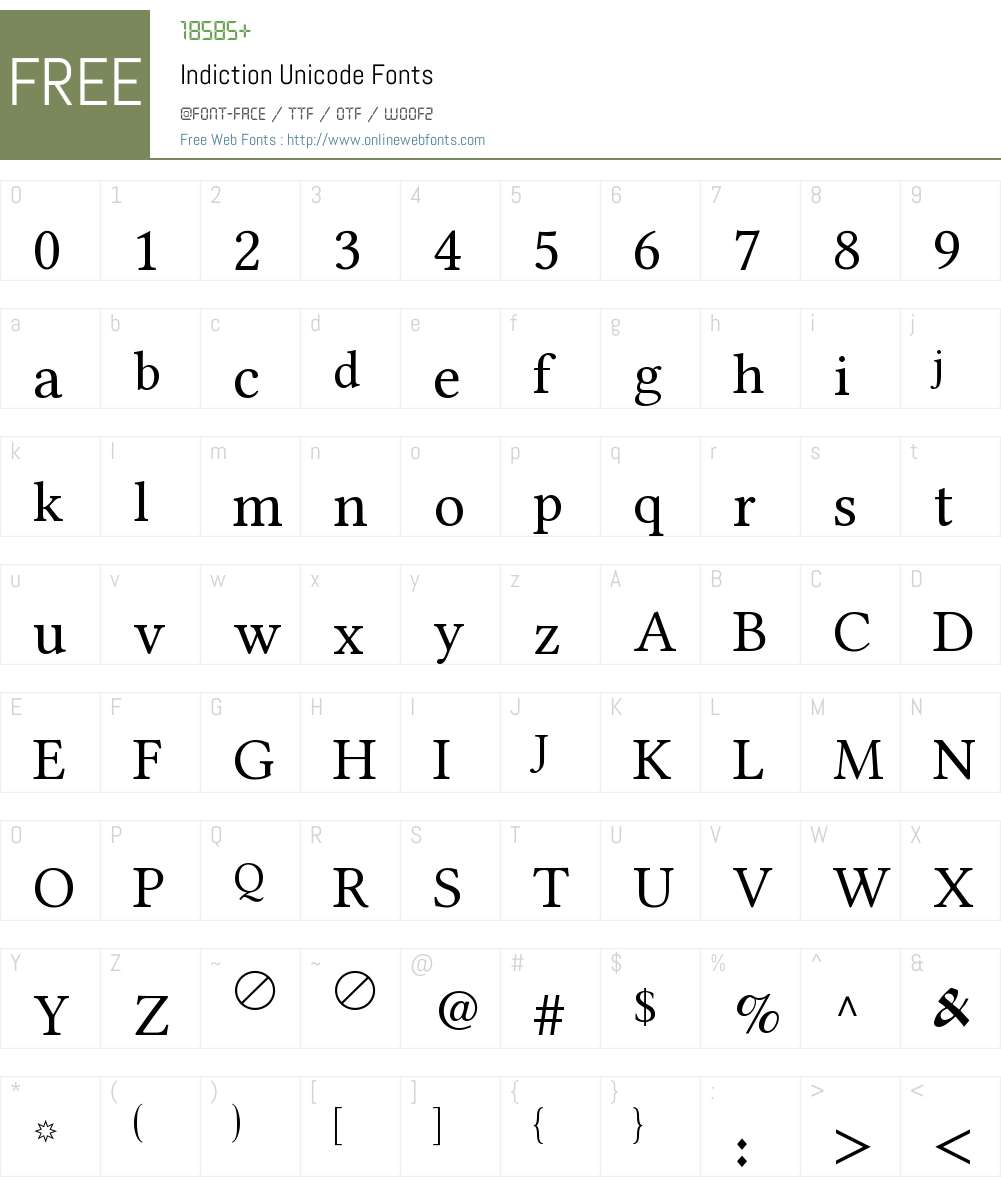 Indiction Unicode 001.003 Fonts Free Download - OnlineWebFonts.COM