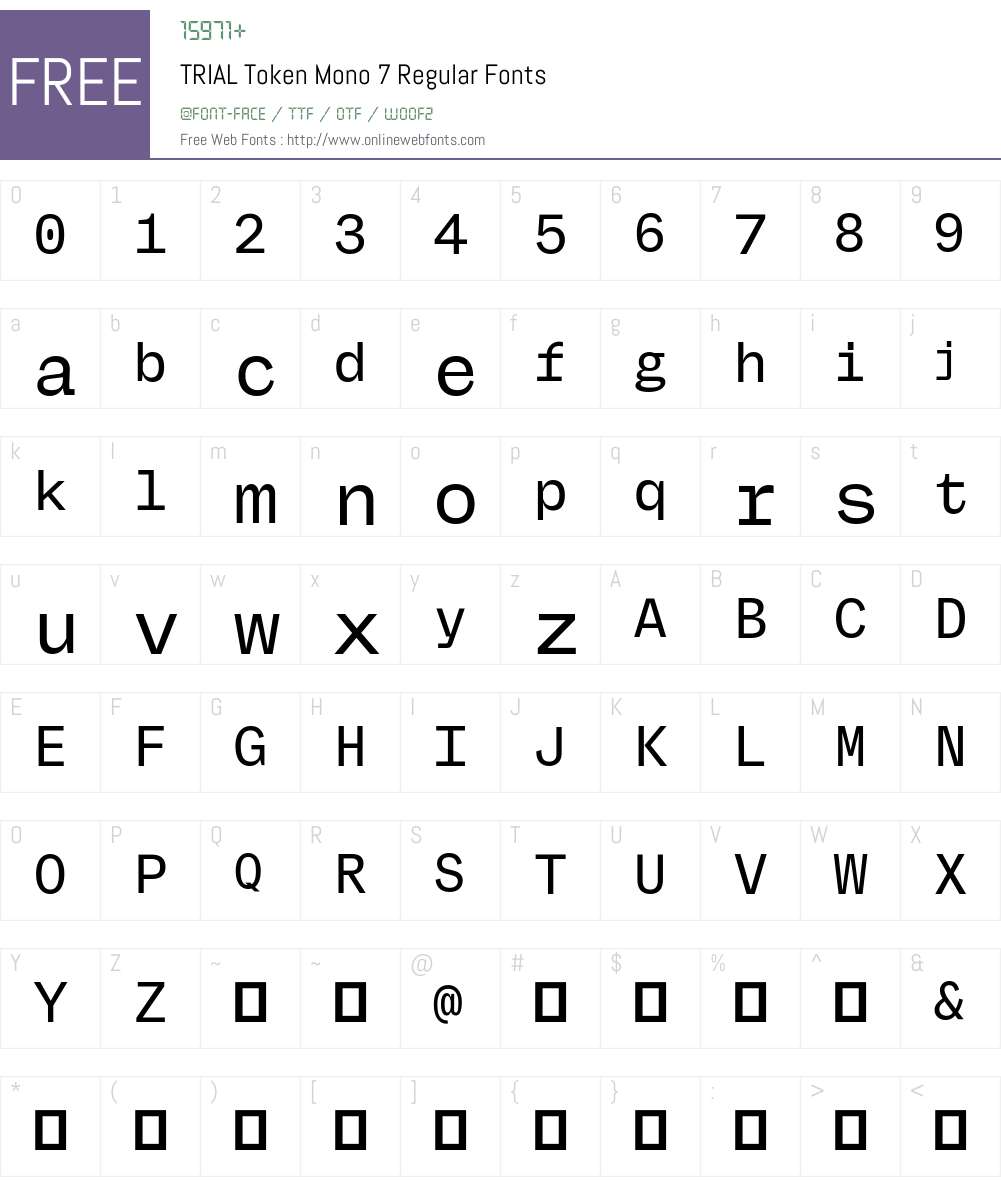 TRIAL Token Mono 7 1.700 Fonts Free Download - OnlineWebFonts.COM