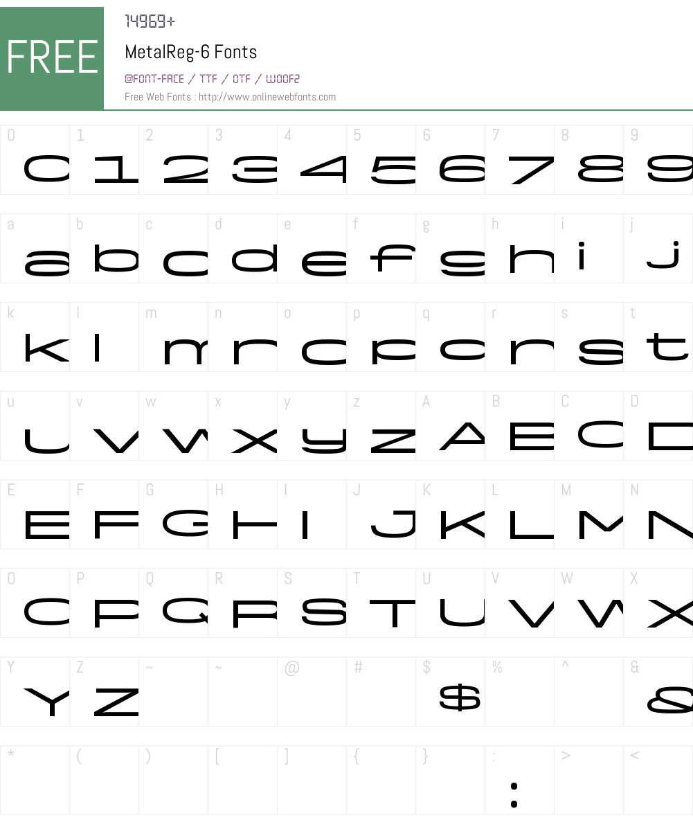 Metal Reg-6 1.0 Fonts Free Download - OnlineWebFonts.COM