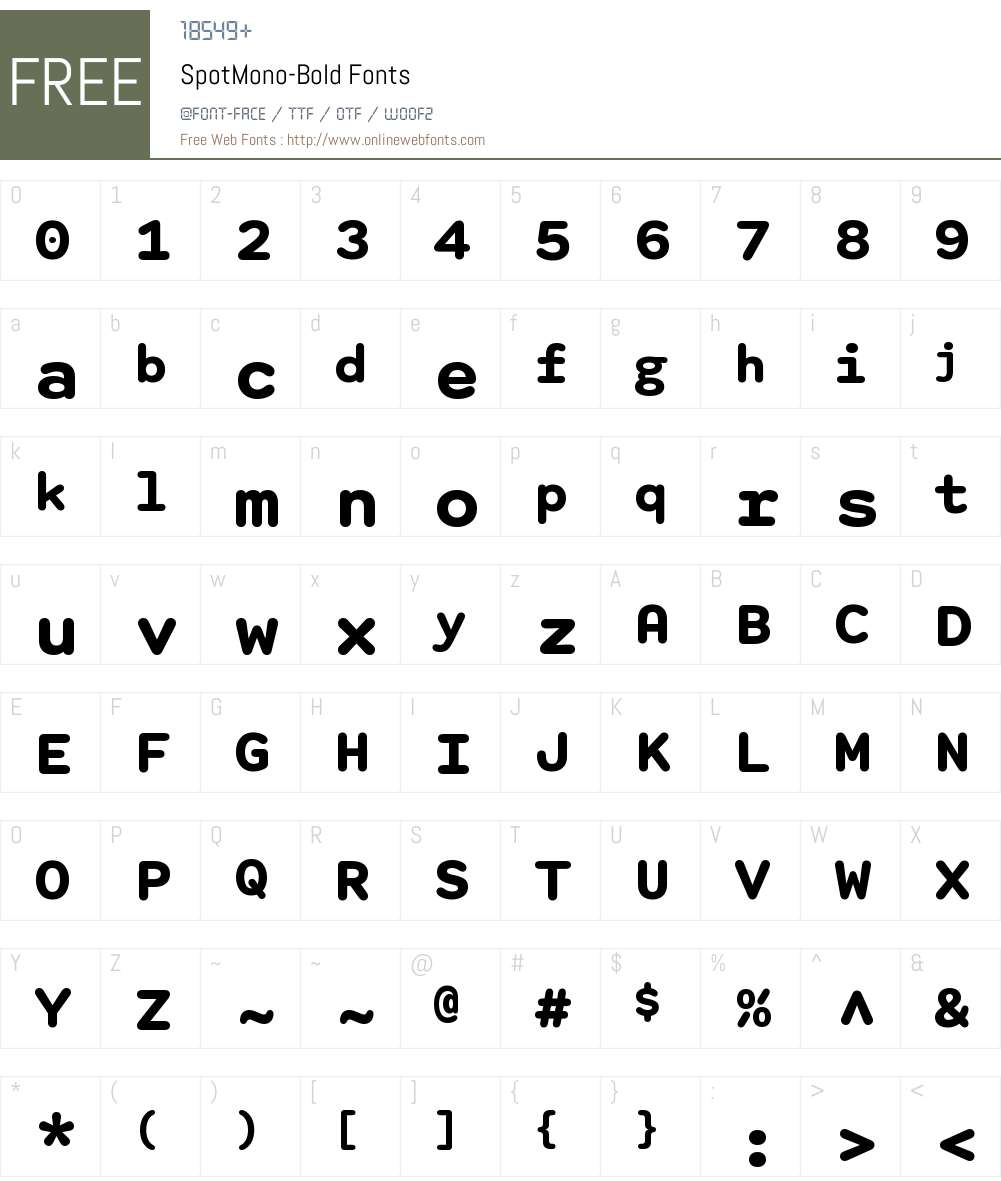 Spot Mono Bold 1.000 Fonts Free Download - OnlineWebFonts.COM