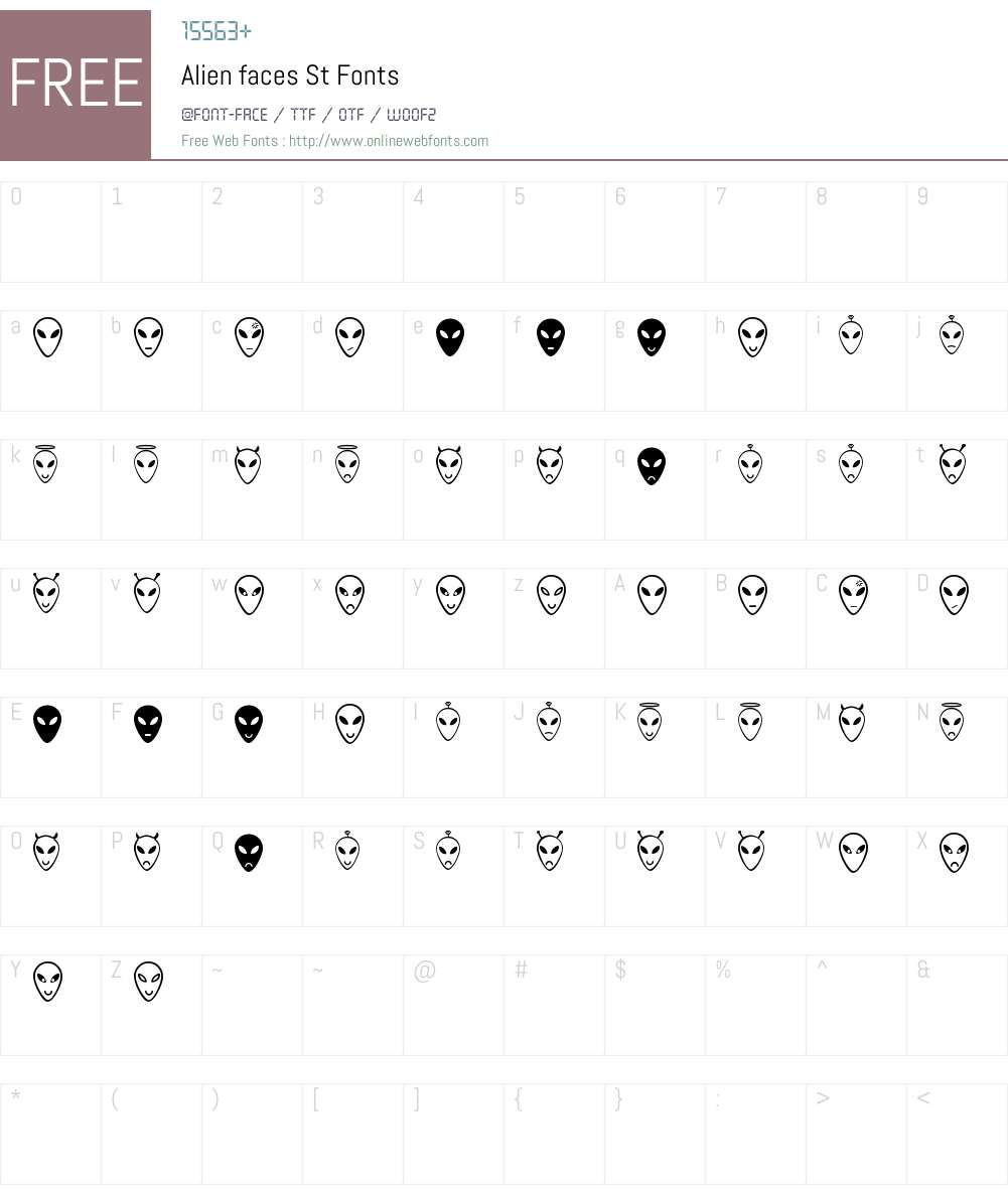 Alien faces St 1.00 April 20, 2014, initial release Fonts Free Download ...